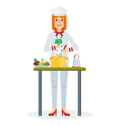 Shawarma chef arabic food restaurant flat Vector Image