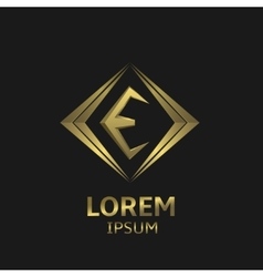 Golden E letter Royalty Free Vector Image - VectorStock