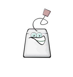 Cartoon tea bag characters isolated on white Vector Image