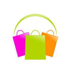 Lets shopping logo design template shopping icon Vector Image