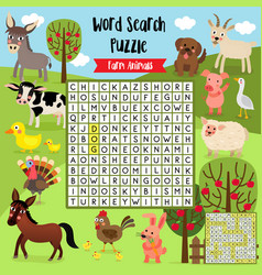 Learn french crossword puzzle game with animals Vector Image