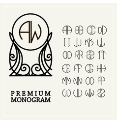 Template letters to create monograms Royalty Free Vector