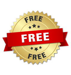 Free entry round isolated gold badge Royalty Free Vector