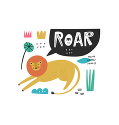 Lion cartoon roaring Royalty Free Vector Image