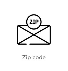 Outline zip code icon isolated black simple line Vector Image