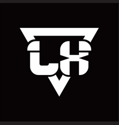 Lx logo monogram with emblem shield shape design Vector Image