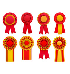 Rosettes with ribbons Royalty Free Vector Image