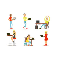 Different people set cheerful men and women Vector Image