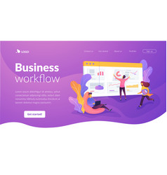 Workflow landing page template Royalty Free Vector Image