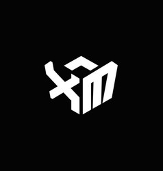 Mx monogram letter logo ribbon with shield style Vector Image