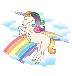 Cartoon rainbow unicorn horse Royalty Free Vector Image