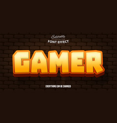 Game text editable font effect Royalty Free Vector Image