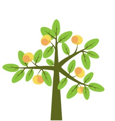 Abstract stylized tree with leaves natural Vector Image