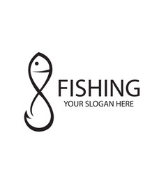 Fishing hook and fish Royalty Free Vector Image