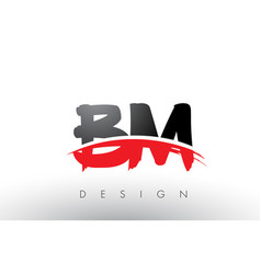 Dm d m brush logo letters with red and black Vector Image