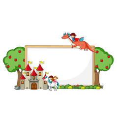 Empty banner with fairy tale cartoon character Vector Image