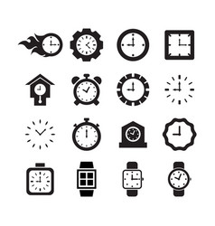 Doodle watch clock icons hand drawn time Vector Image
