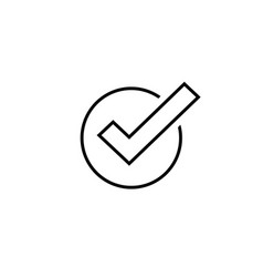 Tick icon symbol line art outline Royalty Free Vector Image