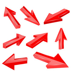 Red shiny 3d arrow Royalty Free Vector Image - VectorStock