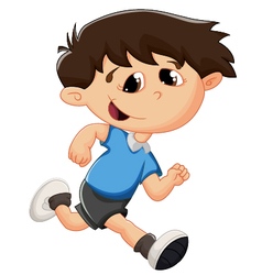 Cartoon little kid running Royalty Free Vector Image