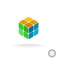 Abstract cube box logo Royalty Free Vector Image