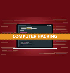 Computer hacking concept with code script Vector Image