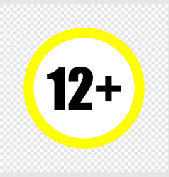 Age rating 18 plus movie icon under 18 years sign Vector Image