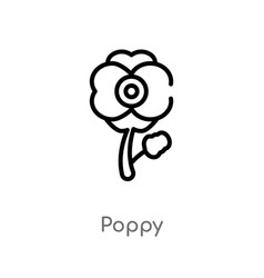 One line drawing abstract flower poppy hand drawn Vector Image