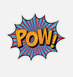 Pow explosion bubble icon pop art style Royalty Free Vector
