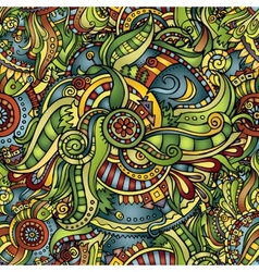 Seamless pattern with botanical ethnic ornaments Vector Image