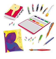 School exercise book colours Royalty Free Vector Image