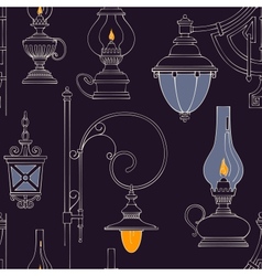 Vintage lamp seamless pattern Royalty Free Vector Image