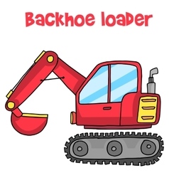Backhoe loader cartoon art Royalty Free Vector Image