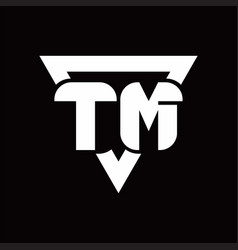 Tm logo monogram with emblem shield shape design Vector Image