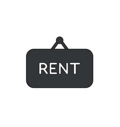 Icon concept rent word written on hanging sign Vector Image