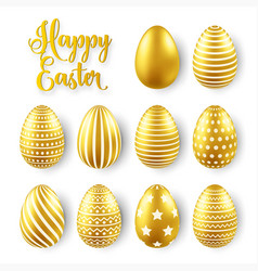 Easter eggs colored set spring holidays in april Vector Image
