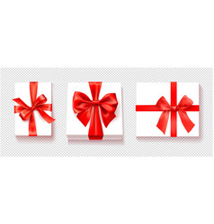 Gift box with red bow Royalty Free Vector Image