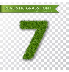 Grass number seven green number 7 isolated on Vector Image