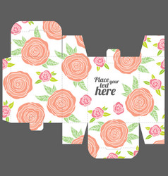 Gift box design template with nature pattern Vector Image