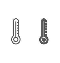 Temperature line and glyph icon measurement and Vector Image