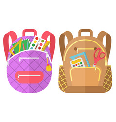 Colorful school supplies isolated on white Vector Image