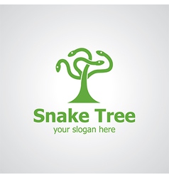 Cartoon green snake on branch Royalty Free Vector Image