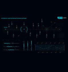 Futuristic user interface design element set 12 Vector Image