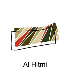 Najma map flat outline map of qatar Royalty Free Vector