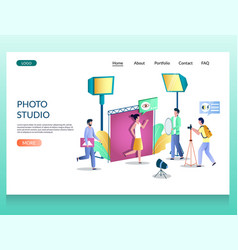 Tv production website landing page design Vector Image