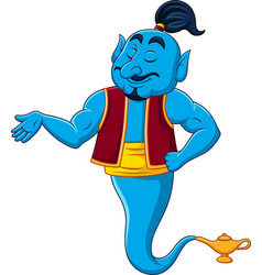 Cartoon strong genie isolated on white background Vector Image
