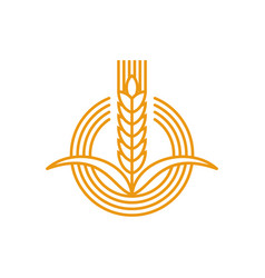 Agriculture icons with wheat rye cereal ears Vector Image