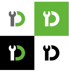 B is a shadow d letter db monogram Royalty Free Vector Image