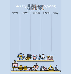 School schedule timetable for kids empty template Vector Image