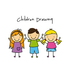 Children drawing design Royalty Free Vector Image
